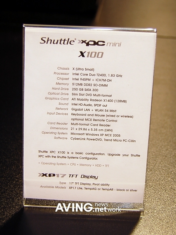 Shuttle unveils the new SFF pc 'XPC mini X100' at CeBIT 2006