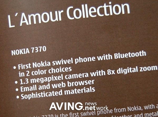 NOKIA L’Amour Collection swivel phone 7370 with unique flower pattern