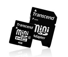 Transcend released 4GB miniSDHC Card