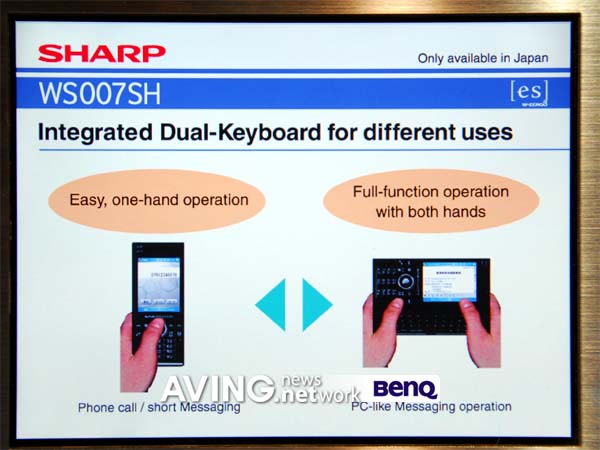 SHARP to present 'WS007SH' featuring an integrated dual-keyboard