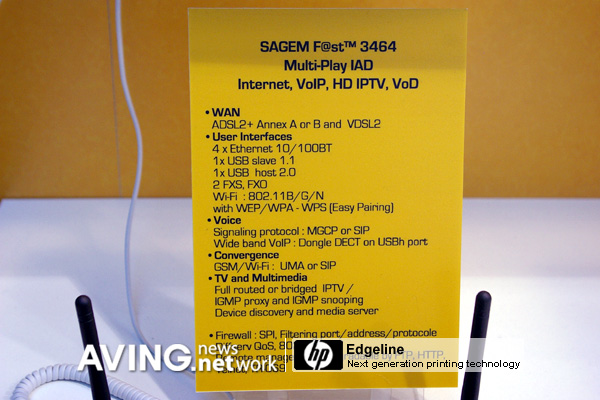 Sagem to present wired/wireless router 'F@st tm 3464'