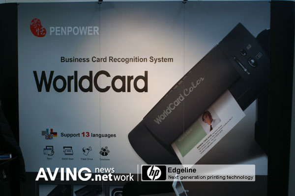 A business card scanner ‘WorldCard color’ recognizing 13 languages