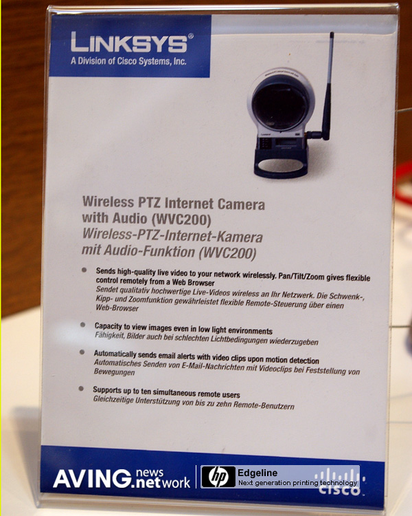 Linksys to present its wireless PTZ camera 'WVC 200'