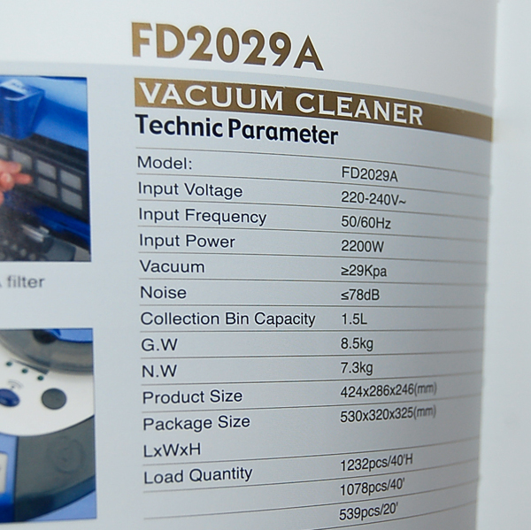Ningbo Fuda Electric Appliance to present its vacuum cleaner 'FD2029A'