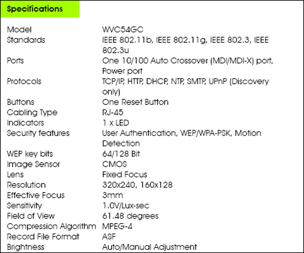 [IFA 2007 Preview] Linksys IP network camera 'WVC54GC'