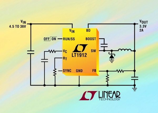Linear Technology releases 36V, 2A(IOUT), 500kHz step-down DC/DC converter