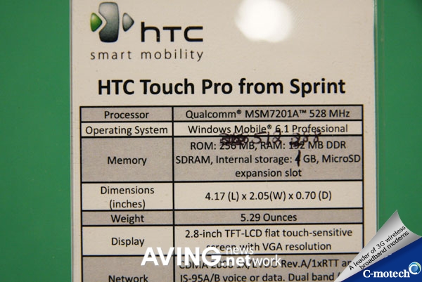 HTC to introduce its 'Touch Pro' from Sprint