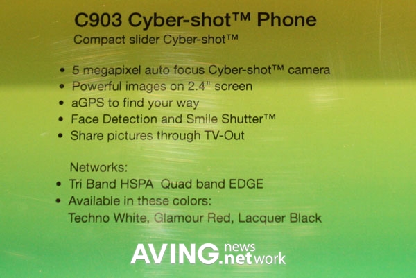 Sony Ericsson to showcase its C903 Cyber-shot phone at CTIA Wireless