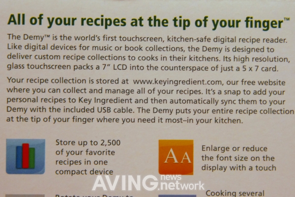 Demy to showcase its touchscreen, kitchen-safe digital recipe reader