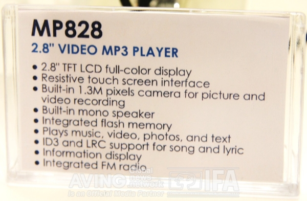 [IFA2010] Photo news - COBY, MP3 player 'MP828'