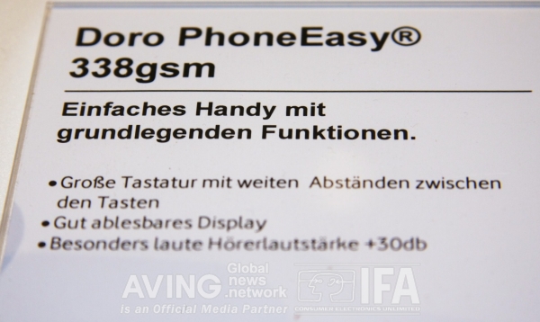 [IFA 2010] Doro, introduces european type cellular phone for the ...