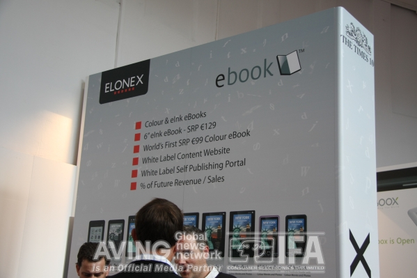 [IFA2010] Elonex, introduces 7inch color E book 'Free book'