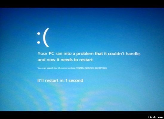 Microsoft's Blue Screen of Death to Get Redesign for Windows 8!