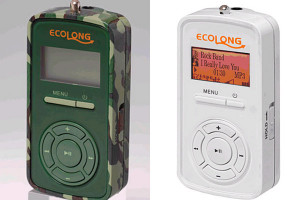 MP3 player featuring 85-hour playing time with 1 AAA battery
